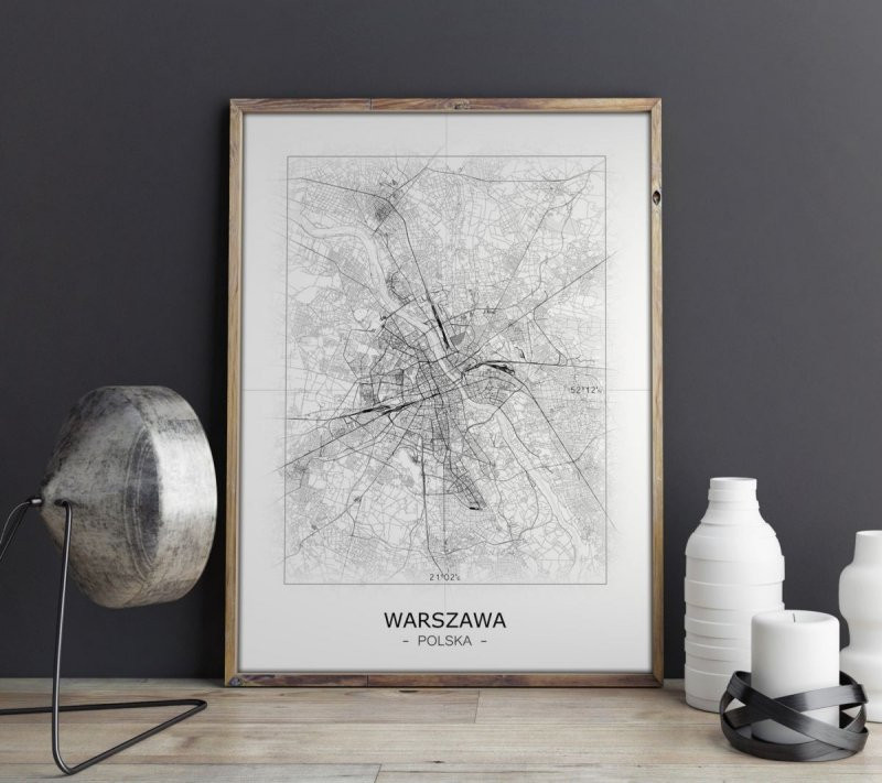 Plakaty z mapami miast - Mapy z miastami Sklep decoart24.pl
